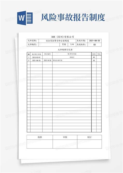 安全风险警示和公告制度 含表格 Word模板下载 编号lybevyvr 熊猫办公