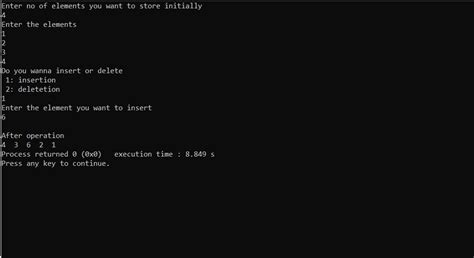 Write A Program In C To Insert And Delete A Middle Element Of A Stack Implemented Using Array