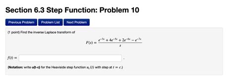 Solved Section 63 Step Function Problem 10 Previous