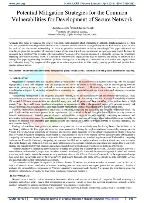 Pdf Potential Mitigation Strategies For The Common Vulnerabilities For Development Of Secure