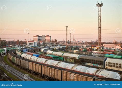Train Classification Yard With Wagons Editorial Image Cartoondealer