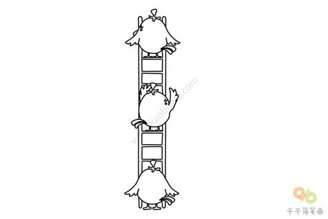 爬楼简笔画 简笔画 大山谷图库