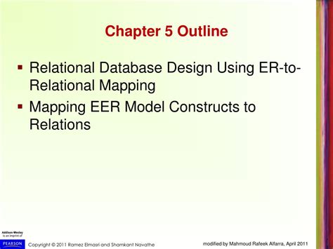 Ppt Chapter 5 Relational Database Design By Er And Eer To Relational Mapping Hour 1
