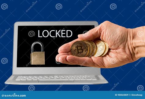 Laptop With Ransomware And Bitcoin Payment Stock Image Image Of Cyberspace Computing 90064809