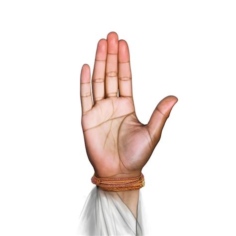 premium photo guru hand blessing pose white background