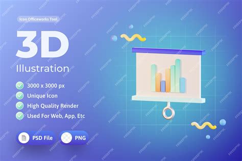 Premium Psd Presentation Slide With Statistic 3d Illustration