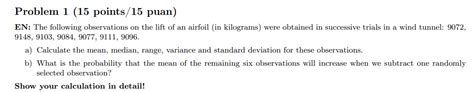 solved problem 1 15 points 15 puan en the following