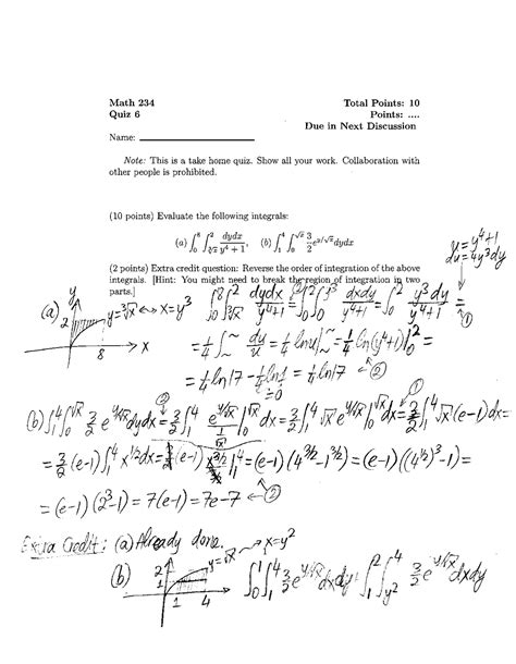 Solutions To Quiz 6 Calculus Functions Of Several Variables Math 234 Docsity