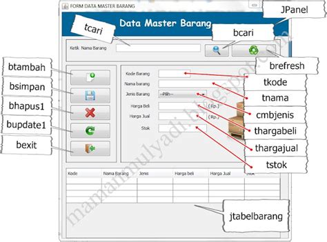Cara Membuat Form Data Master Barang Di Netbeans Aplikasi Pembelian Barang Part 5
