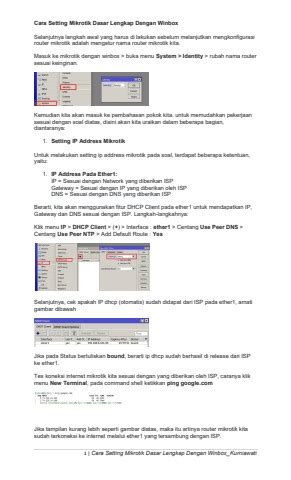 Cara Setting Mikrotik Dasar Lengkap Dengan Winbox I Putu Arya Asta