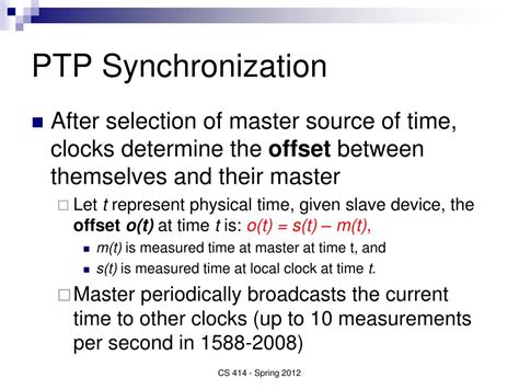 Ppt Cs 414 Multimedia Systems Design Lecture 25 Synchronization Issues Powerpoint