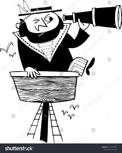 Sailor Pirate Illustration Character Crows Nest Stock Vector Royalty