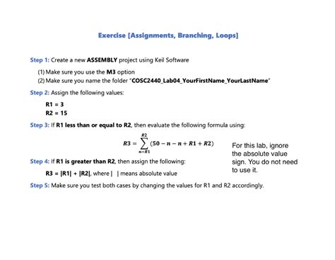 Solved Exercise Assignments Branching Loops Step 1
