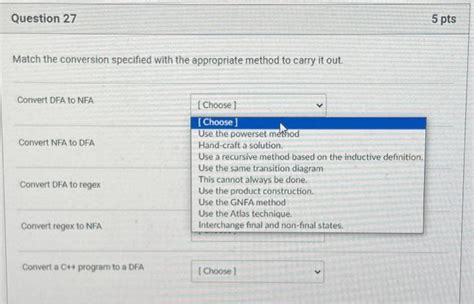 Solved Match The Conversion Specified With The Appropriate Chegg