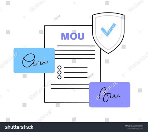 Memorandum Understanding Concept Document Text Stamp Stock Vector