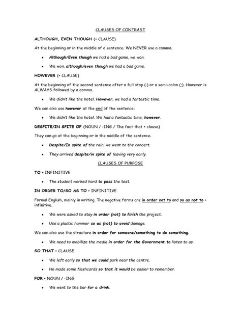 Clauses Pdf Sentence Linguistics Verb