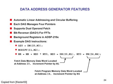 Ppt Architectural Analysis Of A Dsp Device The Instruction Set And The Addressing Modes