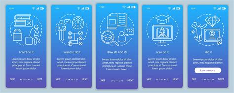 Education Motivation Onboarding Mobile App Page Screen With Linear Concepts Way To Success