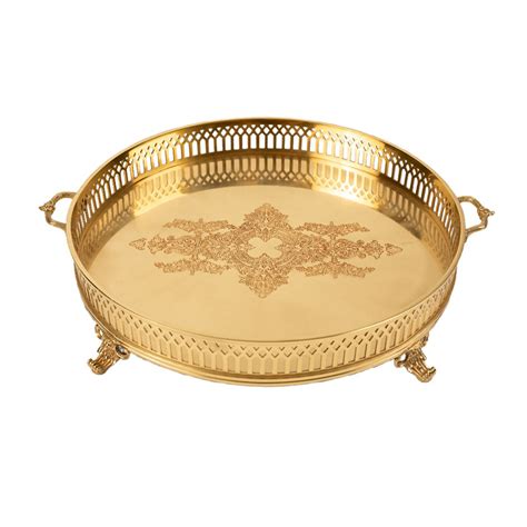 Round Gold Brass Tray Tikanna Lighting Premium Indoor Lighting