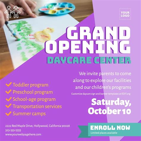 Grand Opening Daycare Flyers