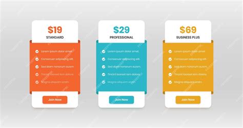 Premium Vector Minimalistic Abstract Pricing Comparison List Template Design