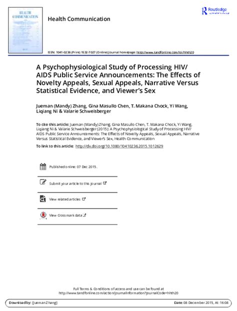 Pdf A Psychophysiological Study Of Processing Hivaids Public Service