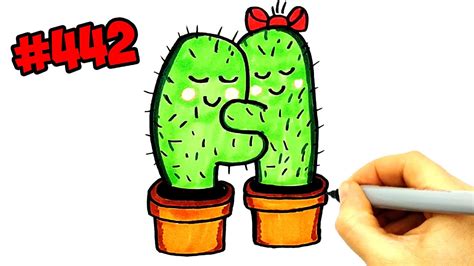 Рисунок на День Святого Валентина как нарисовать два влюбленных Кактуса Рисунки для срисовки