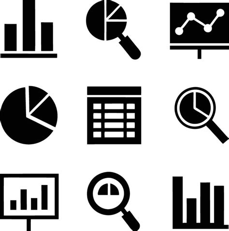 Data Analysis Charts Graphs Spreadsheet Pie Bar Magnifier Research 55355797 Vector Art At Vecteezy
