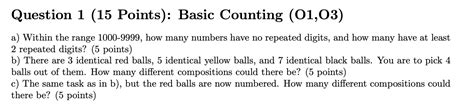 Solved Question 1 15 Points Basic Counting 0103 A