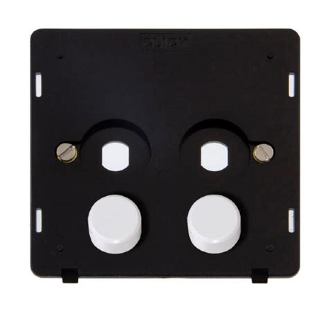 Scolmore Click Definity SIN142PL 2 Gang Dimmer Plate And Knob