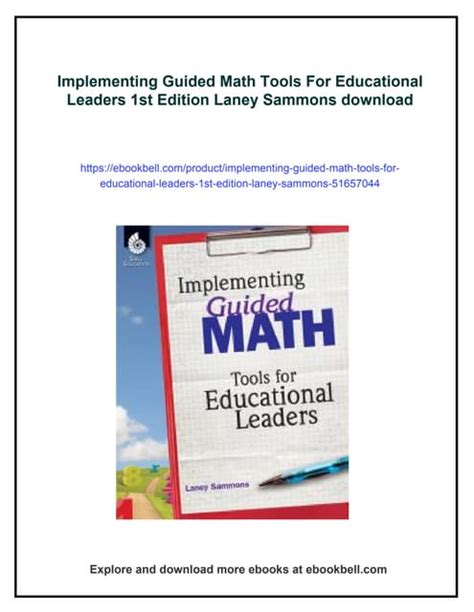 Implementing Guided Math Tools For Educational Leaders 1st Edition