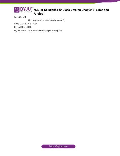 Ncert Solutions For Class 9 Maths Chapter 6 Lines And Angles