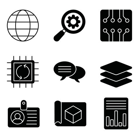 Machine Learning Glyph Icons Set 3653413 Vector Art At Vecteezy