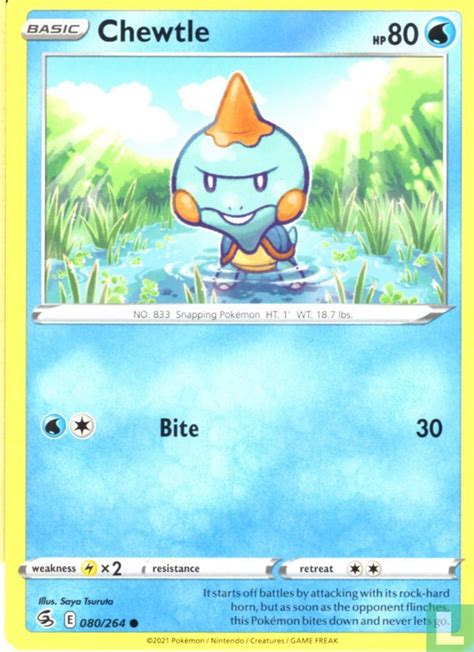 Chewtle 080 264 2021 English 2021 Sword And Shield Fusion Strike Lastdodo