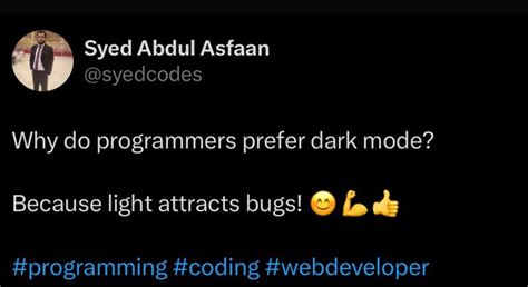 Syed Abdul Asfaan On Linkedin Programminghumor Coderlife Darkmode Techtrends Vscode