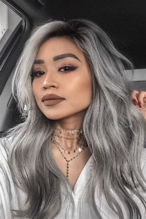 1bt Silvergrey Long Wave Lace Front Virgin Human Hair Wig Human Hair Wigs Babalahair