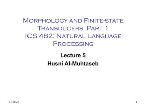 Lecture Notes Finite State Automata For Nlp Pdf Programming Languages Computing