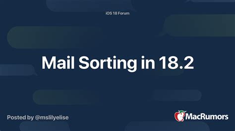 Mail Sorting In 182 Macrumors Forums