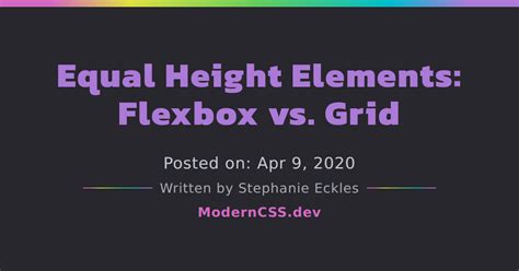 Equal Height Elements Flexbox Vs Grid Modern Css Solutions
