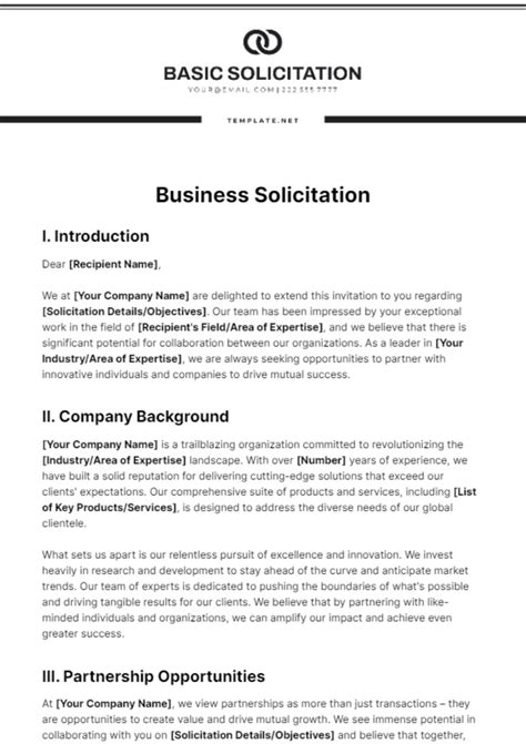 Free Solicitation Letter Templates Editable And Printable