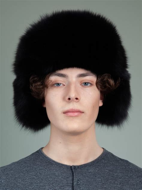 Black Fox Full Fur Ushanka Hat Handmade By Nordfur