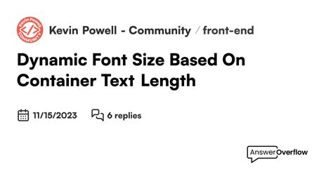 Dynamic Font Size Based On Container And Text Length Kevin Powell