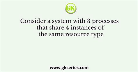 Consider A System With 3 Processes That Share 4 Instances Of The Same