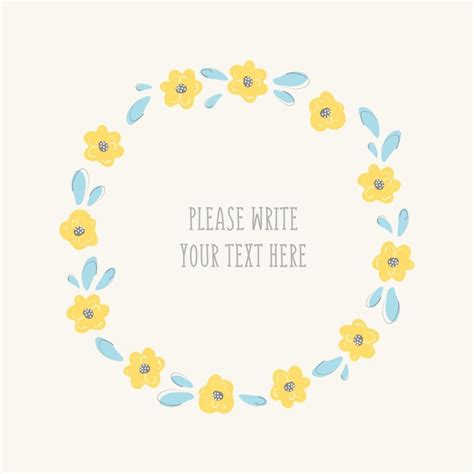 파스텔 색상의 벡터 꽃이 있는 간단한 화환 프리미엄 벡터