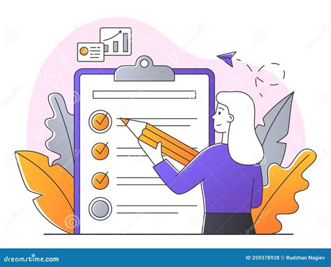 Checklist On Clipboard Paper Stock Illustration Illustration Of White Questionnaire 259378928