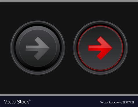 Black Round Buttons Red Arrow As Next Symbol Vector Image