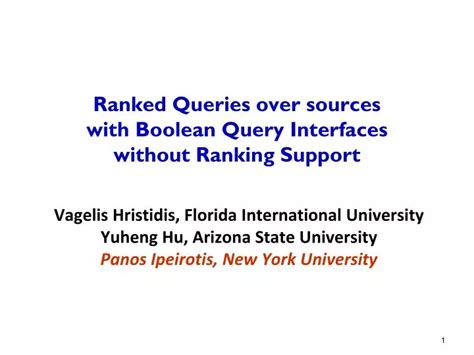 Ppt Query Relaxation For Top K Ranked Queries In Boolean Query
