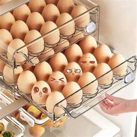 계란 트레이 계란 보관함 서랍식 에그 보관함 정리 용기 에그 보관 홀더 케이스 달걀 냉장고 정리함 통 에이블리