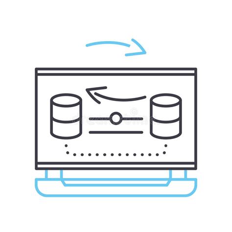 Data Migration Line Icon Outline Symbol Vector Illustration Concept Sign Stock Vector