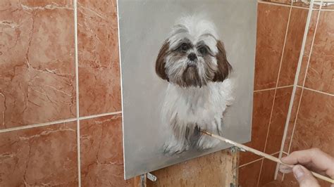 Как научиться рисовать портрет собаки масляными красками Мастер класс Youtube